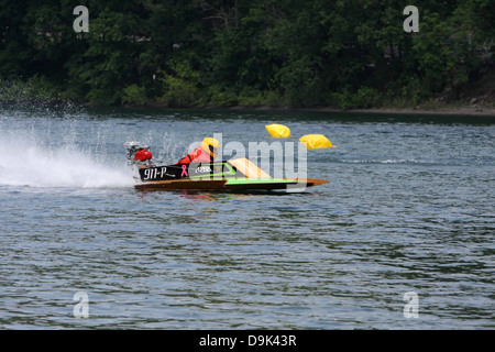 race boat outboard river water regatta Stock Photo - Alamy