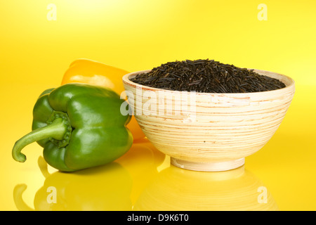 Bowl with wild rice and paprika Stock Photo - Alamy
