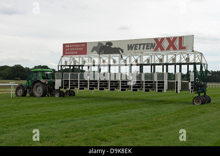 Horse racing starting stalls Stock Photo - Alamy