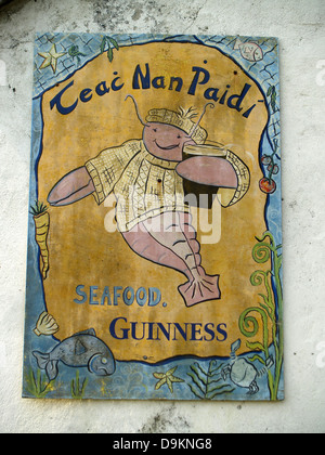 Guinness Sign in Gaelic Language, Ballyferriter Village, Dingle ...