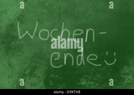 Wochenende (german weekend written on a blackboard Stock Photo - Alamy