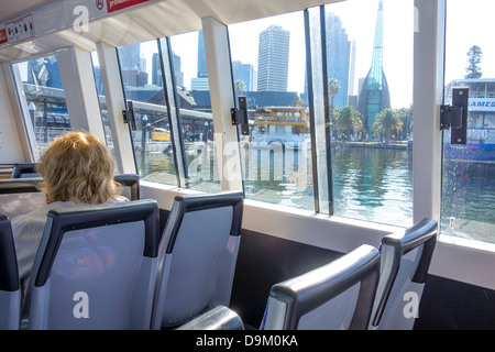 Swan River passenger ferry approaching the Barrack Street terminal ...