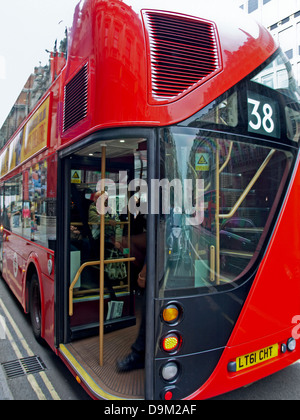 London's new double-decker Routemaster bus (Boris Bus) on Piccadilly ...