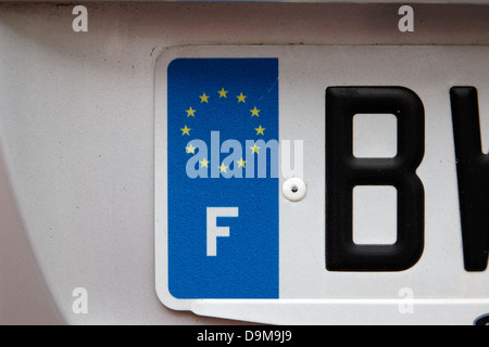 French vehicle ID number plate Stock Photo - Alamy