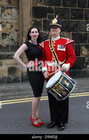 male female army cadets from scottish regiment at the lockerbie ...