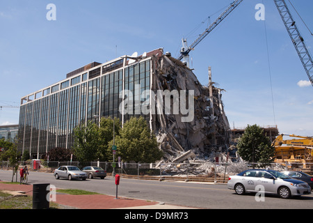 Old NPR building demolition site and workers - Washington, DC USA Stock ...