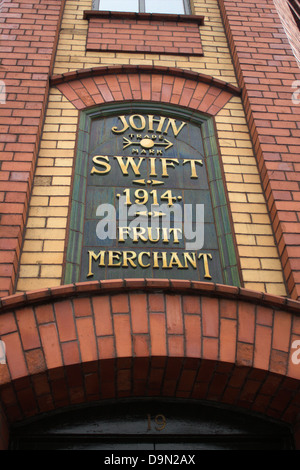 Tiled sign on the John Swift Building, Manchester Stock Photo - Alamy
