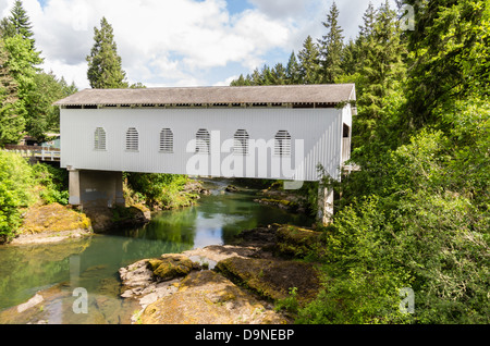 Dorena Oregon United States. Dorena covered bridge crossing the Row ...