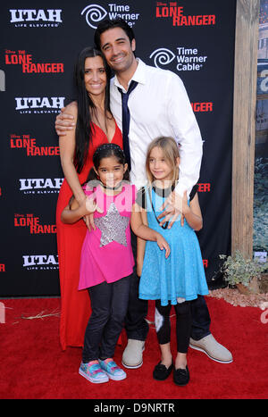 Gilles Marini, wife Carole & Kids attending "The Lone Ranger" World ...