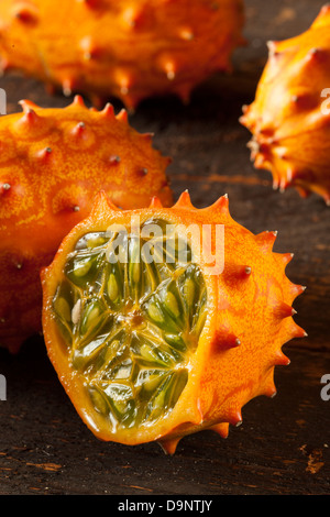 Organic Orange Kiwano Melon with Prickly Spikes Stock Photo - Alamy