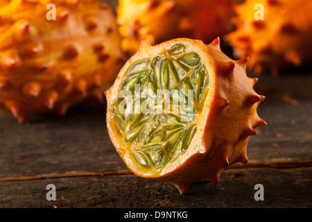 Organic Orange Kiwano Melon with Prickly Spikes Stock Photo - Alamy