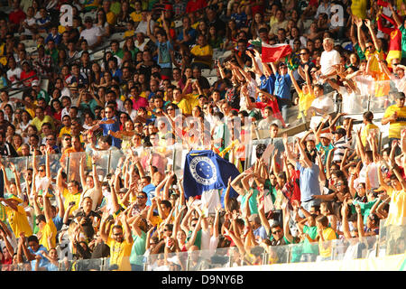 Fans of Brazil perform a mexican wave during the FIFA World Cup 2026 ...