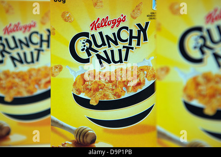 Packets of Kellogg's Crunchy Nut breakfast cereal Stock Photo - Alamy