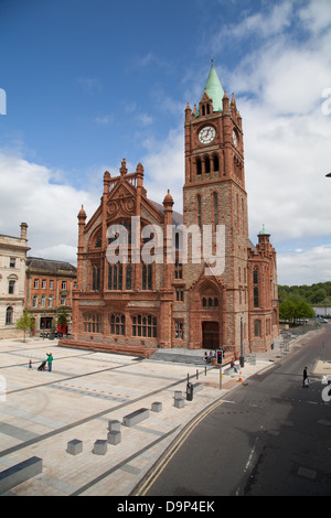 Newly restored Guildhall Derry Londonderry Northern Ireland from the ...