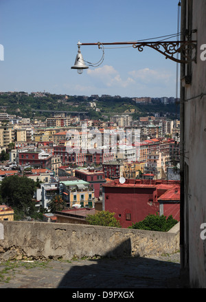 View of Naples town with the Vomero hill and certosa of San Martino and ...