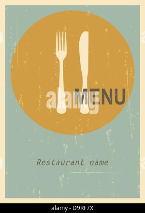 Mid century restaurant menu cover. Retro menu Stock Photo - Alamy