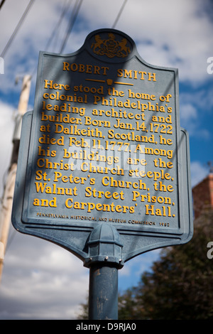 Historic marker for Walnut Street Prison, Philadelphia, Penn., also the ...
