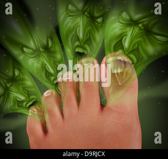 Foot odor concept and smelly feet symbol as Bromodosis disease with the ...