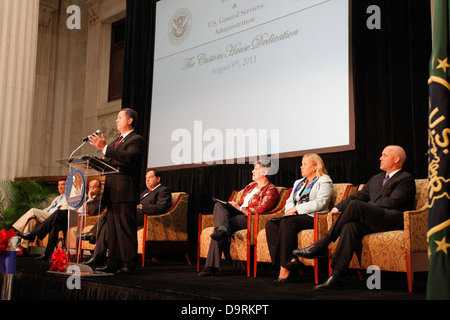 An image from the dedication ceremony of the New Orleans Custom House ...