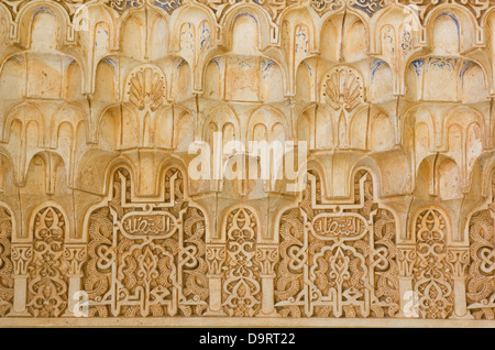 Canopy with stonework. Arabesques made with Arabic calligraphy. Hall of ...