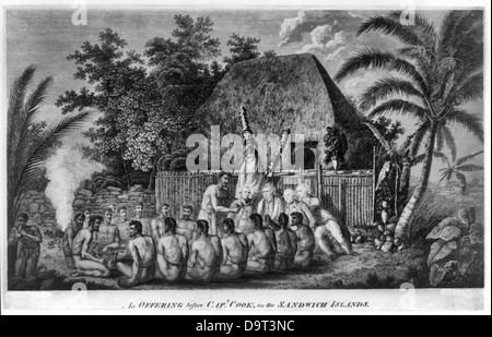 An Offering before Captain Cook in the Sandwich Islands - Captain James ...