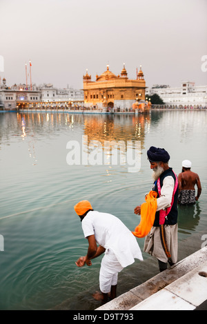 Bathing in the Pool of the Nectar of Immortality at the Golden Temple ...