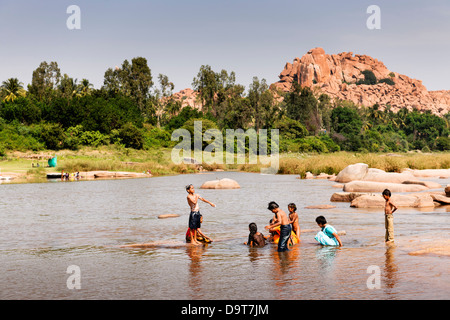 Indian kids, bathing, playing water, Indigenous, Indian tribe, Amacayon ...