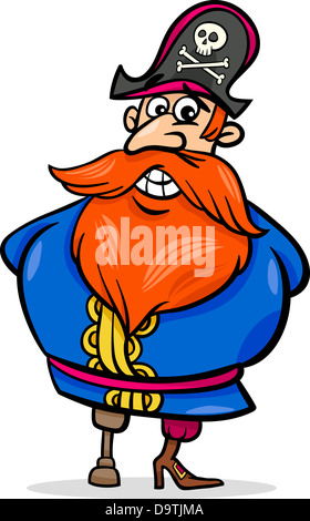 Pirate captain with the wooden leg cartoon. Funny captain Flint Stock ...