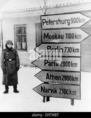 A soldier of the German Wehrmacht is pictured at his post on the ...