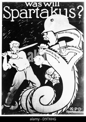 A poster of the Communist Party of Germany (KPD, Spartacus League) with ...