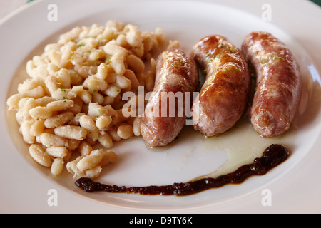sausage with beans, typical Catalan dish. Catalonia. Spain Stock Photo ...