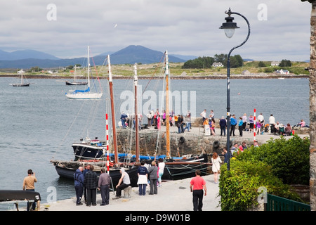 A sailboat in the water for the roundstone regatta;Roundstone county ...
