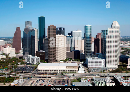 aerial above Houston Texas skyline Stock Photo - Alamy