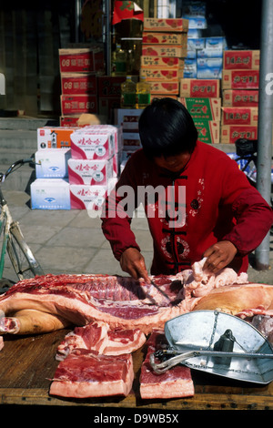China, Near Beijing, Small Town, Street Market Scene, Portrait Of Man ...