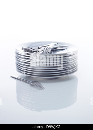 Pile of plates Stock Photo - Alamy