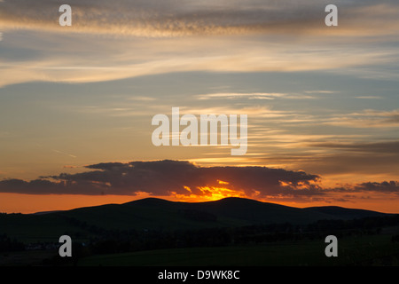 Summer Sunset, Upper Tweeddale, Scottish Borders Stock Photo - Alamy