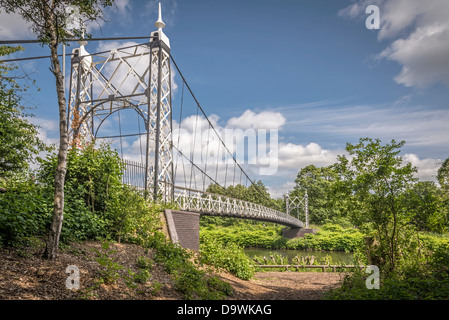 Howley Suspension Bridge Victoria Park Warrington England Stock Photo ...