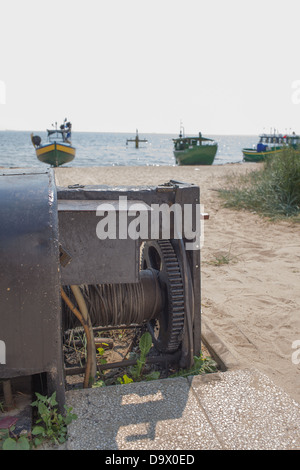 Fisherman in a boat on Vistula River under the Legions of Marshal Jozef ...