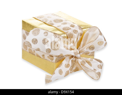 Sparkling Gift box with bow in woman's hands. Winter concept Stock ...