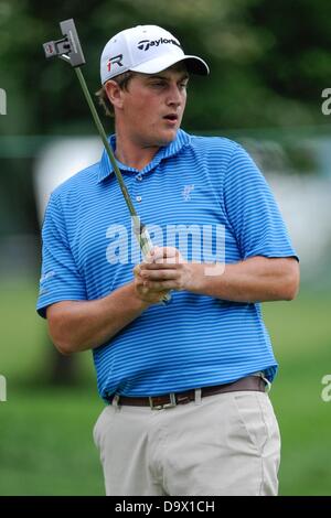Henrik Norlander during the first round of the Houston Open golf ...