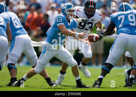 CHAPEL HILL, NC - SEPTEMBER 13: Quarterback Kyle Wickersham #16 of the ...