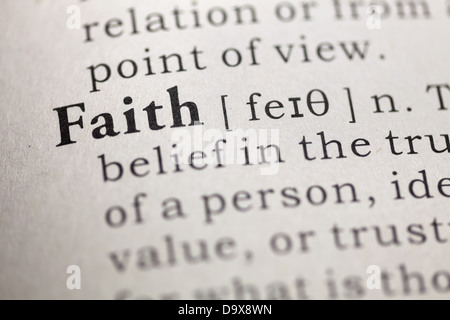 Dictionary definition of the word faith Stock Photo - Alamy