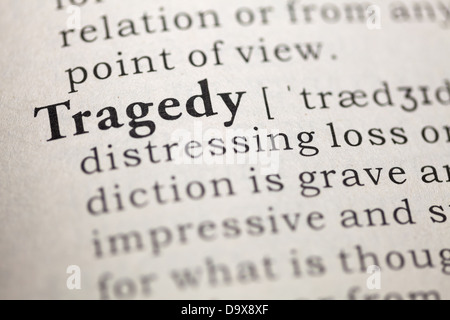 Dictionary definition of the word Tragedy Stock Photo - Alamy
