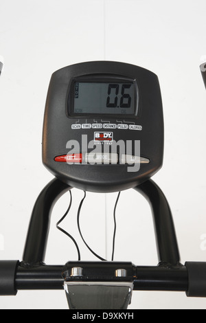 Cycle machines, gym equipment, white background, details of consoles ...