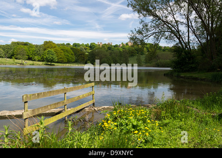 Hardwick Hall lake part of the Hardwick estate in Derbyshire a popular ...
