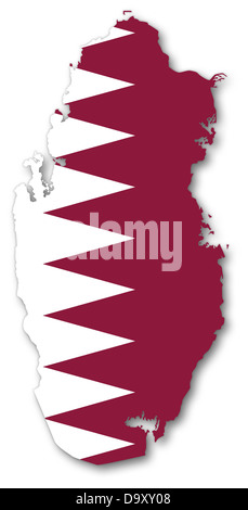 Flag and map of Qatar Stock Photo - Alamy