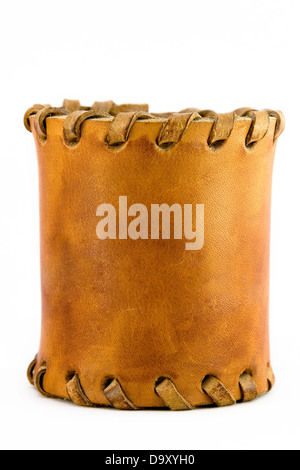 Old leather box isolated on a white background Stock Photo - Alamy