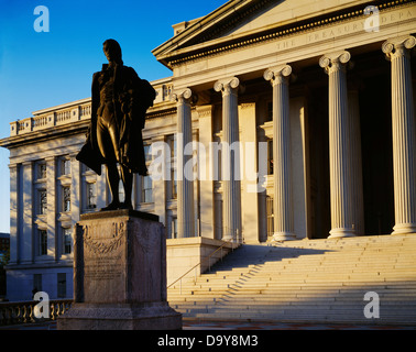 Statue of Alexander Hamilton first secretary of the U S treasury in ...