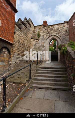 Lincoln - Greestone stairs; Lincoln, Lincolnshire, UK, Europe Stock ...