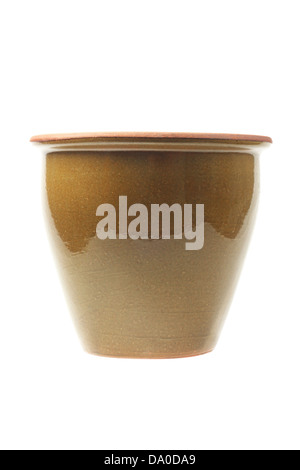One ceramic flower pot, close-up, isolated on a white background Stock ...